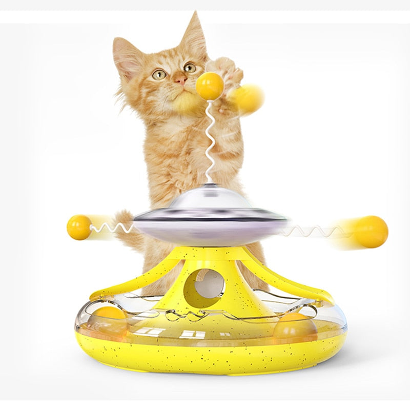 Turntable Cat Toy Puzzle Leakage Food Toy for Cats – Dog Bed & Supplies